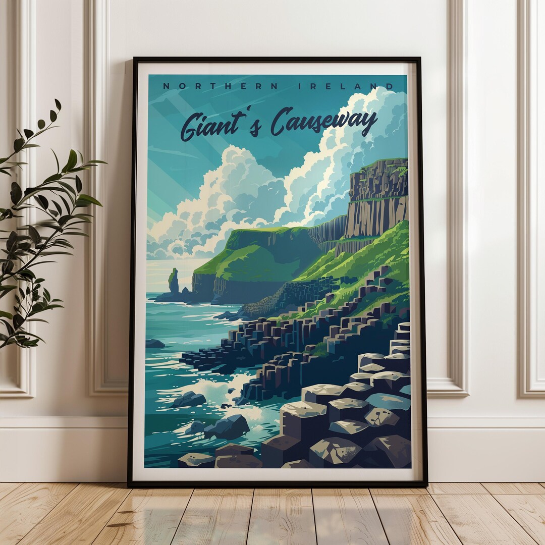 Giant's Causeway Travel Poster Northern Ireland Wall Art Print ...