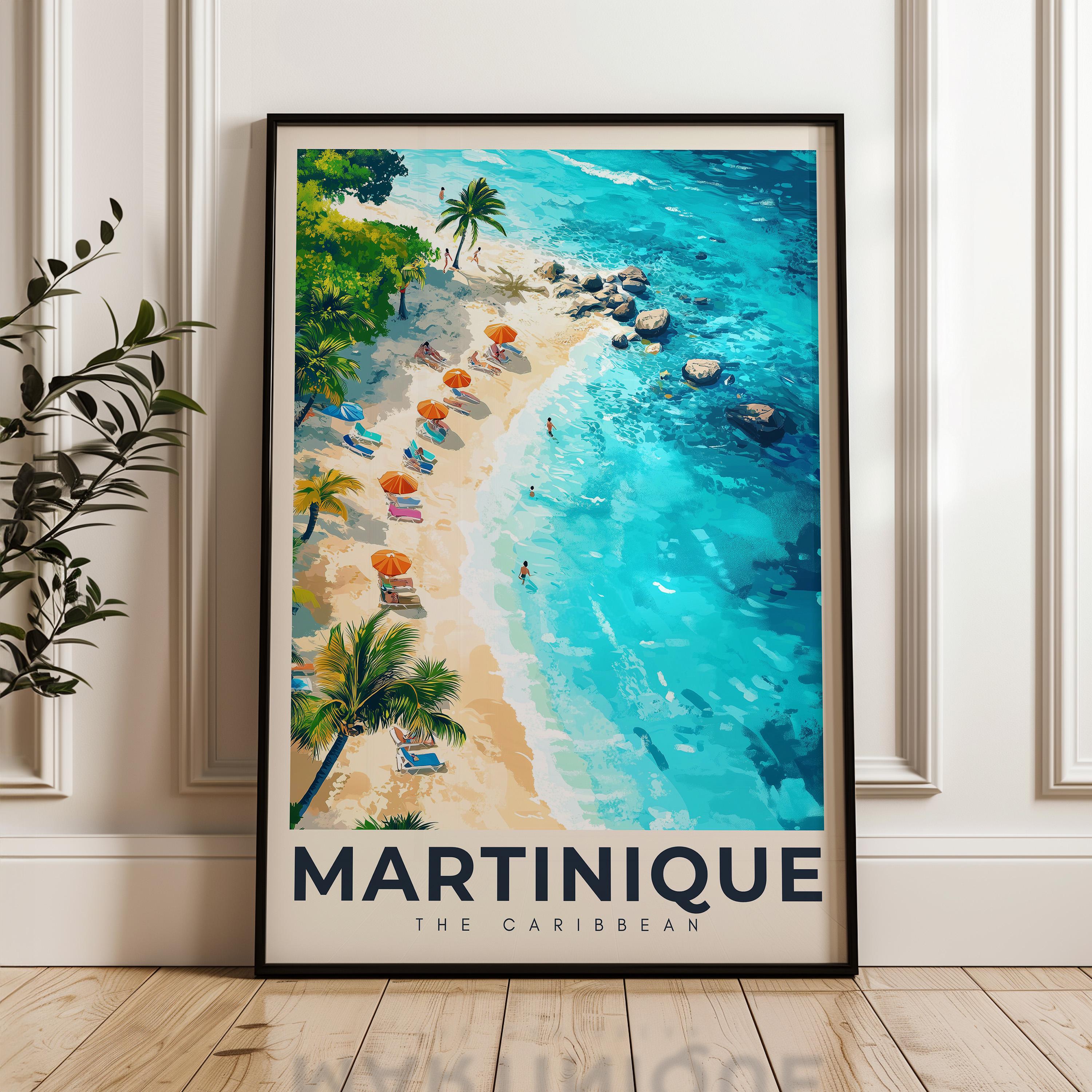 Martinique Travel Poster Caribbean Wall Art Print, Illustration Artwork ...
