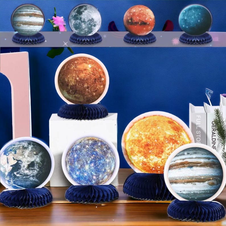 Space Solar System Honeycomb Centerpieces 10 Pieces Planet Galaxy Table ...