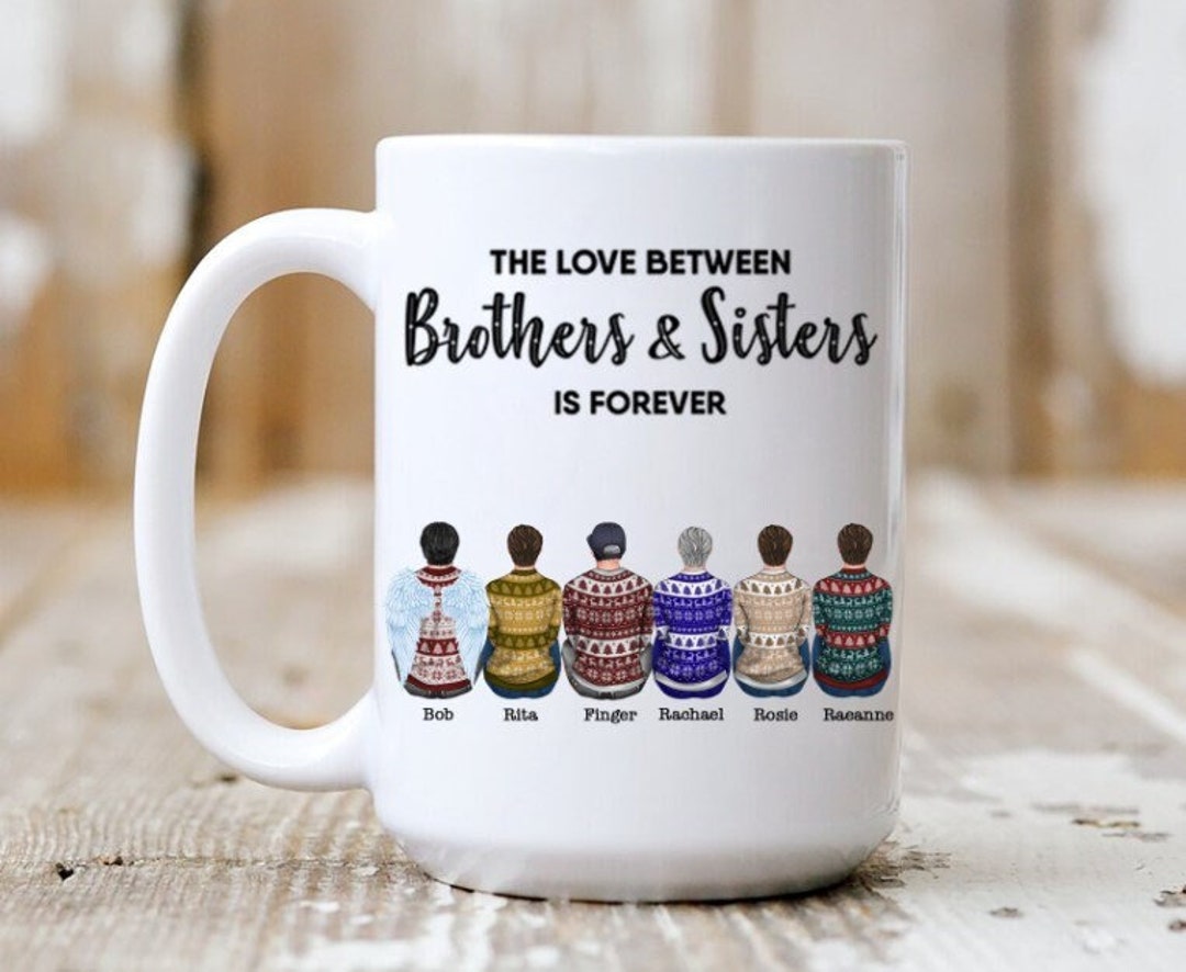 Brothers Sisters Coffee Mug Personalized, Custom Family Names Coffee ...