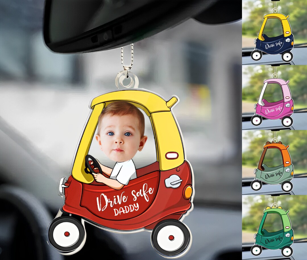 Custom Car Photo Ornament, Drive Safe Daddy Car Hanger, Drive Safe ...