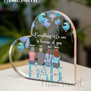 Custom Dad Gift Everything We Are Because of You - Etsy