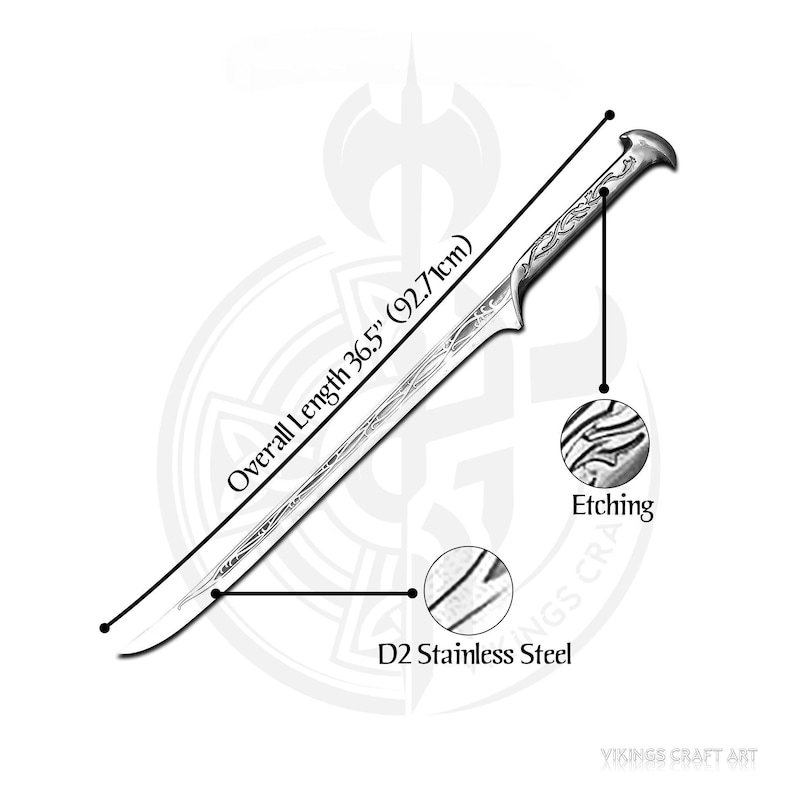 Handmade Elven Master Sword Katana Samurai Ninja Geralt Witcher Ranger ...