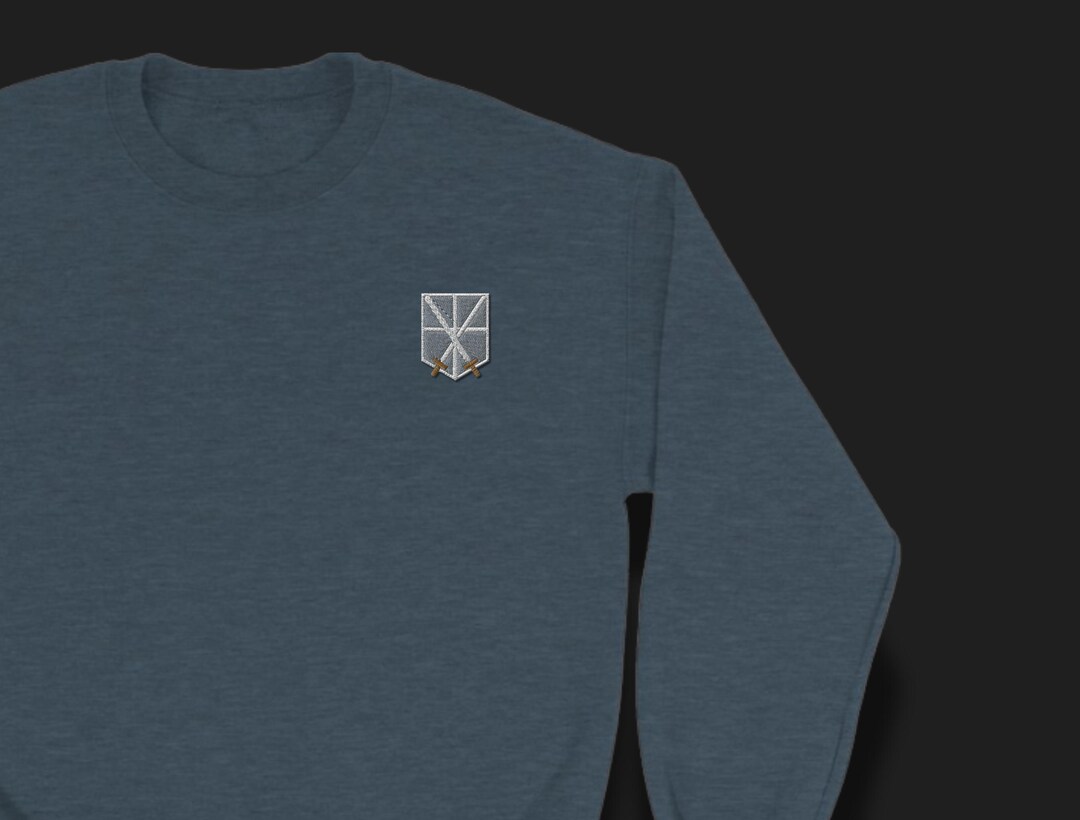 Attack on Titan Inspired Crewneck Sweatshirt Minimalist Embroidered ...