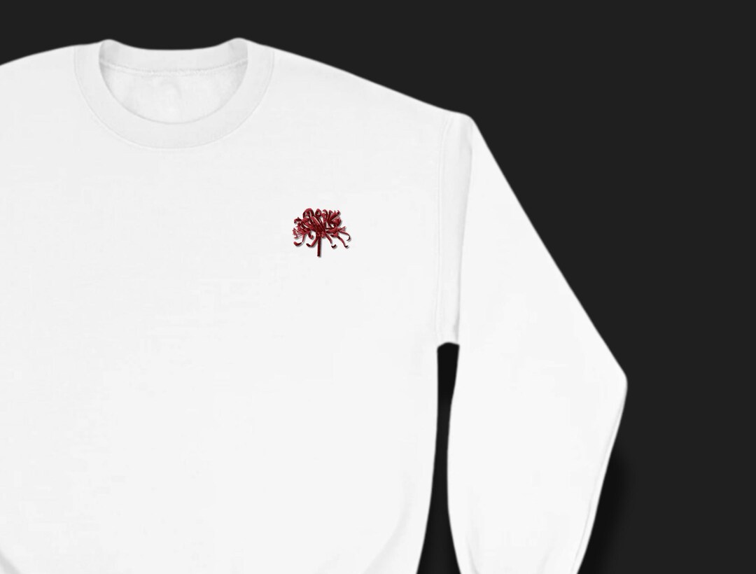 Tokyo Ghoul Inspired Crewneck Sweatshirt Minimalist Embroidered Flower ...