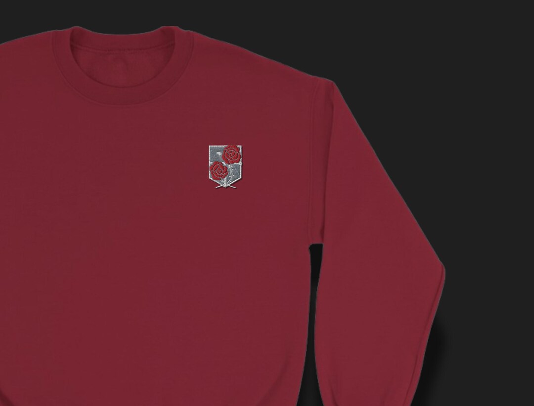 Attack on Titan Inspired Crewneck Sweatshirt Minimalist Embroidered ...