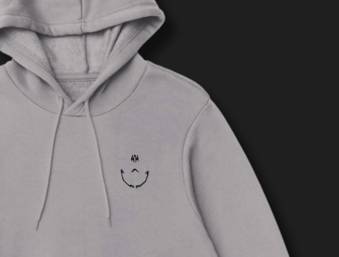 Jujutsu Kaisen Inspired Hoodie Minimalist Embroidered Sukuna Tattoo ...