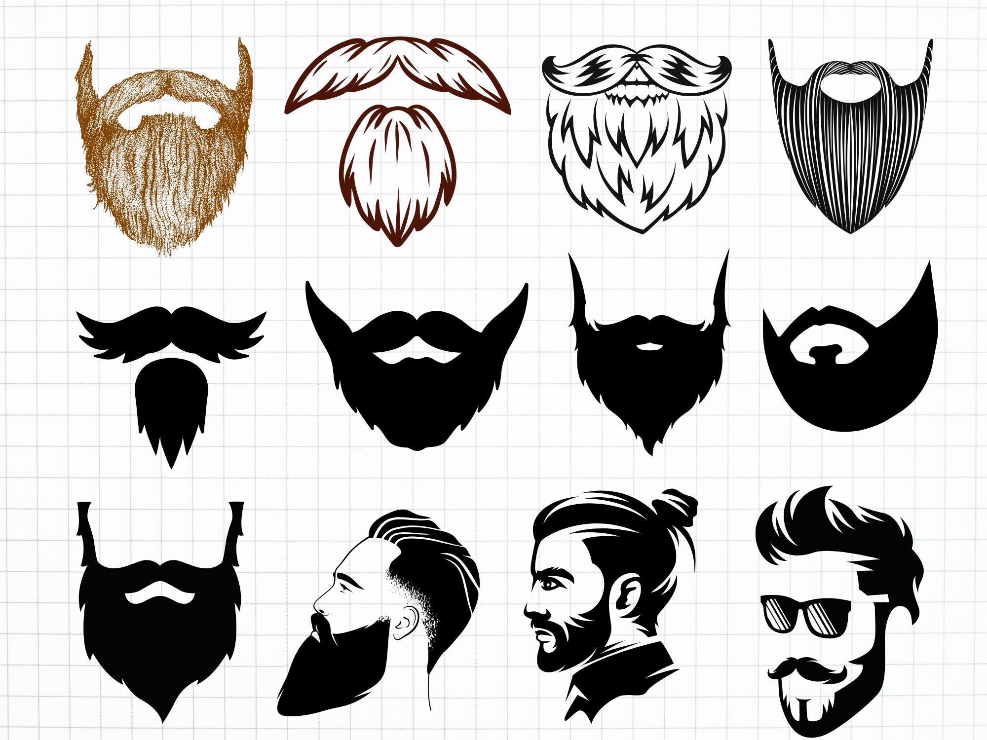 Beard SVG Bundle, Beard PNG Bundle, Beard Clipart, Beard SVG Cut Files ...