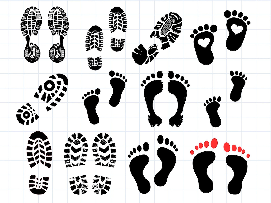 Footprint SVG, Foot Print Svg, Footprint Clipart, Shoe Print Svg, Shoe ...