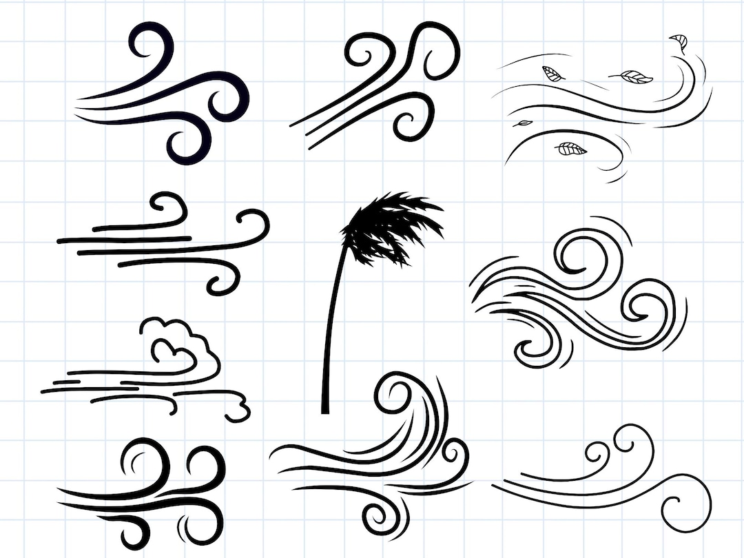 Wind Svg, Wind Svg Bundle, Wind Storm Cricut, Wind Silhoulette, Air ...