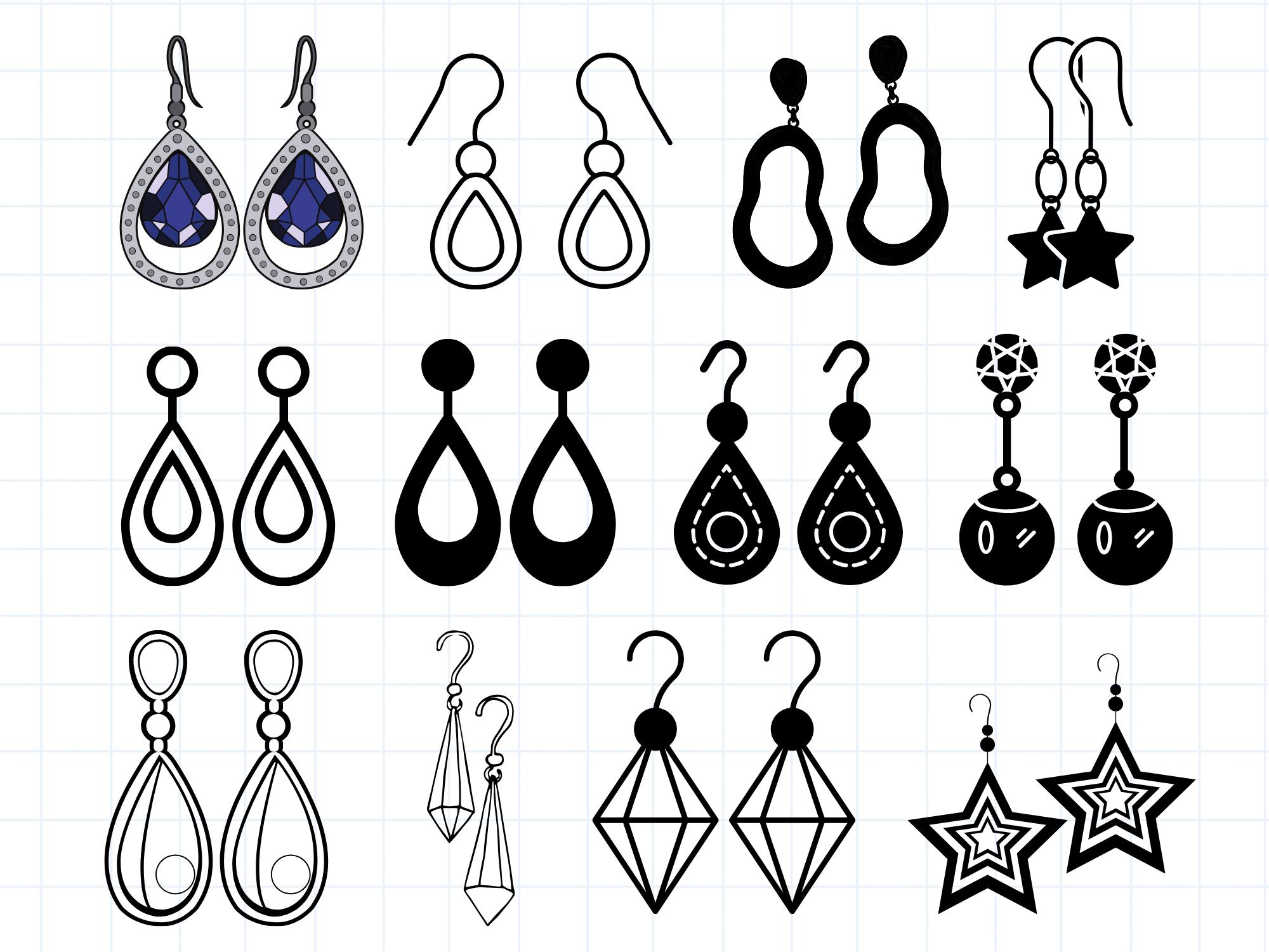 Earring SVG Bundle, Leather Earring SVG, Laser Cut Earrings, Geometric ...