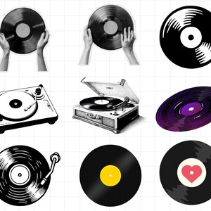 Vinyl Record SVG Bundle, Vinyl Record Dxf, Vinyl Record Vector, Vinyl ...