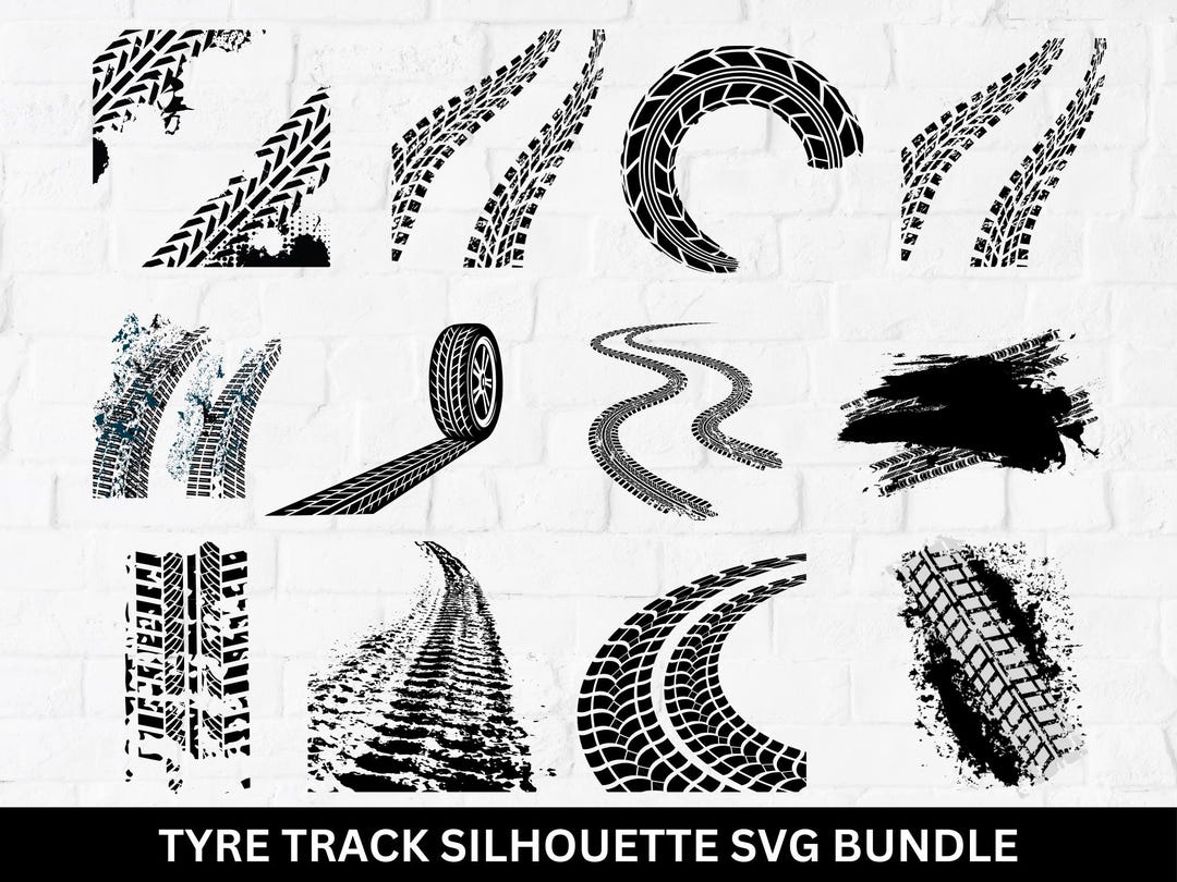 Tire Tracks Svg, Car Tire Marks Svg, Tire Tracks Silhouette, Tire Track ...