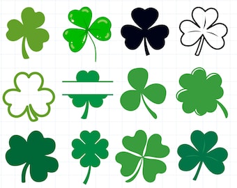 Clover Svg Bundle, Clover PNG Bundle, Shamrock Cricut Design, Clover ...