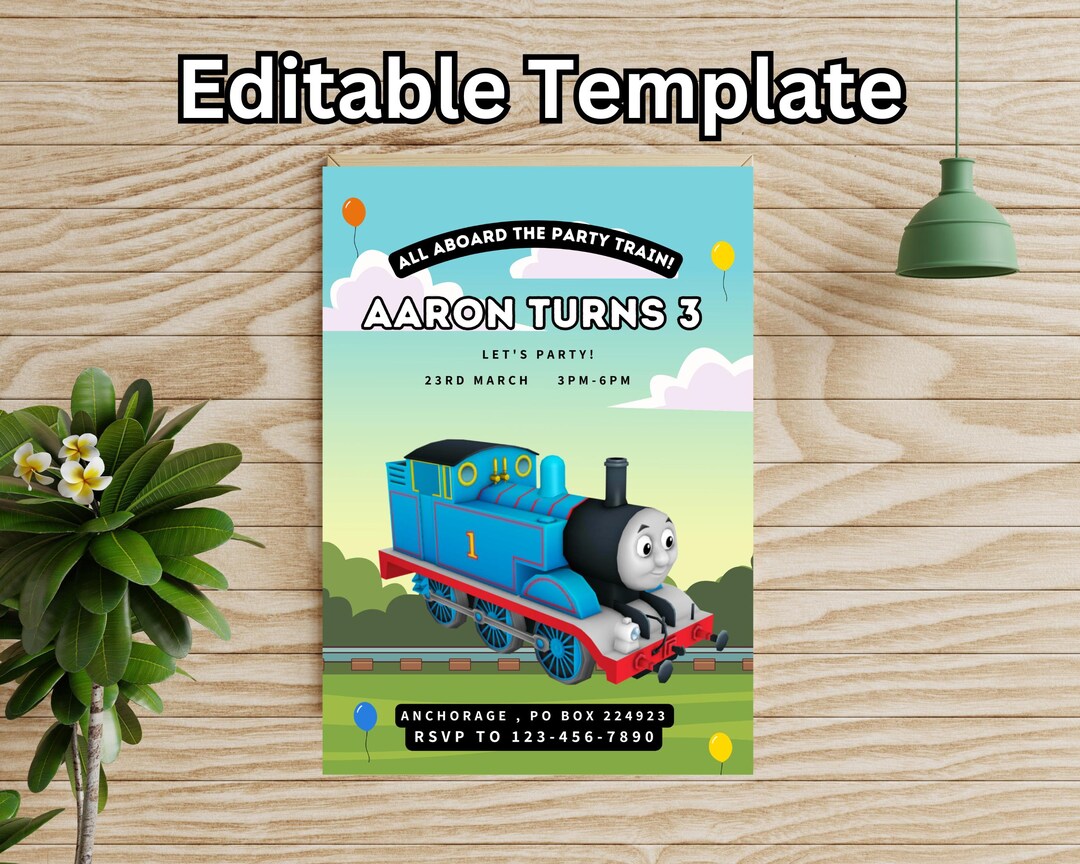 Editable Thomas the Train Birthday Invitation Template/ Editable ...