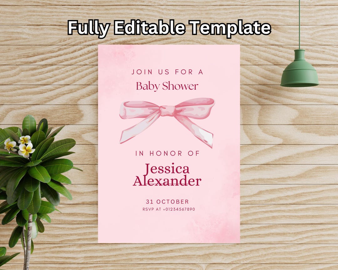 Editable Baby Shower Invitation Template / Baby Shower Invitation ...