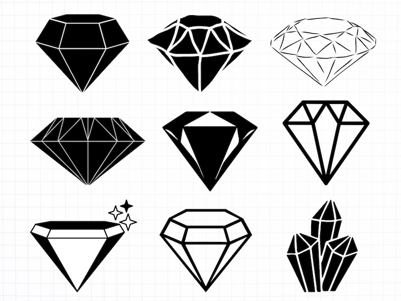 DIAMOND SVG, Diamond SVG Files, Svg Files, Diamond Vector, Cricut ...