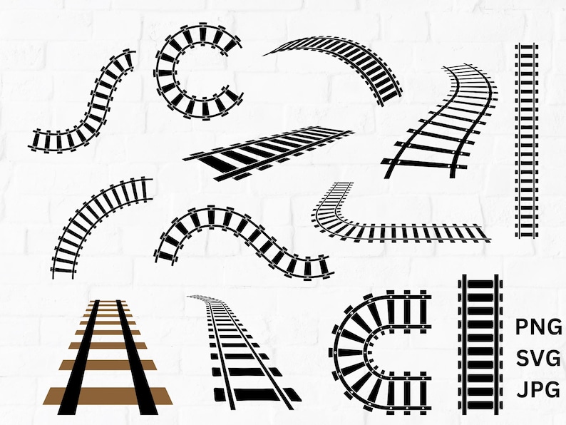 Train Tracks SVG Bundle, Train Tracks Vector, Train Tracks Design, Railroad Svg, Railway Track ...