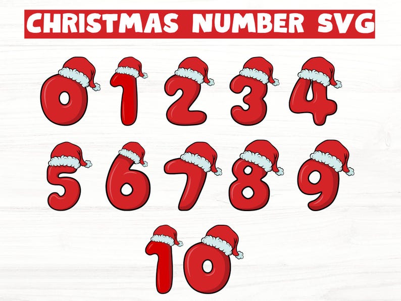 Christmas Numbers SVG ,christmas Numbers Bundle SVG ,christmas Numbers ...