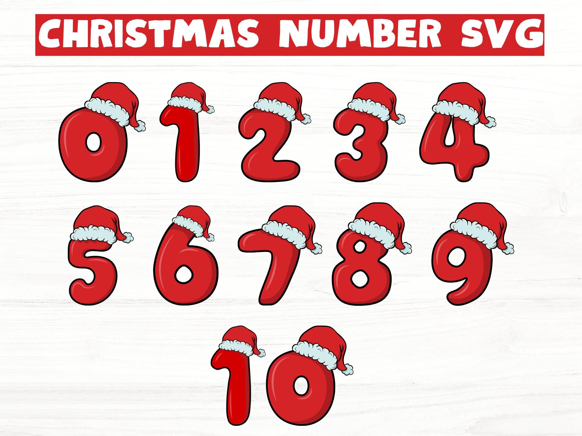 Christmas Numbers SVG ,christmas Numbers Bundle SVG ,christmas Numbers ...