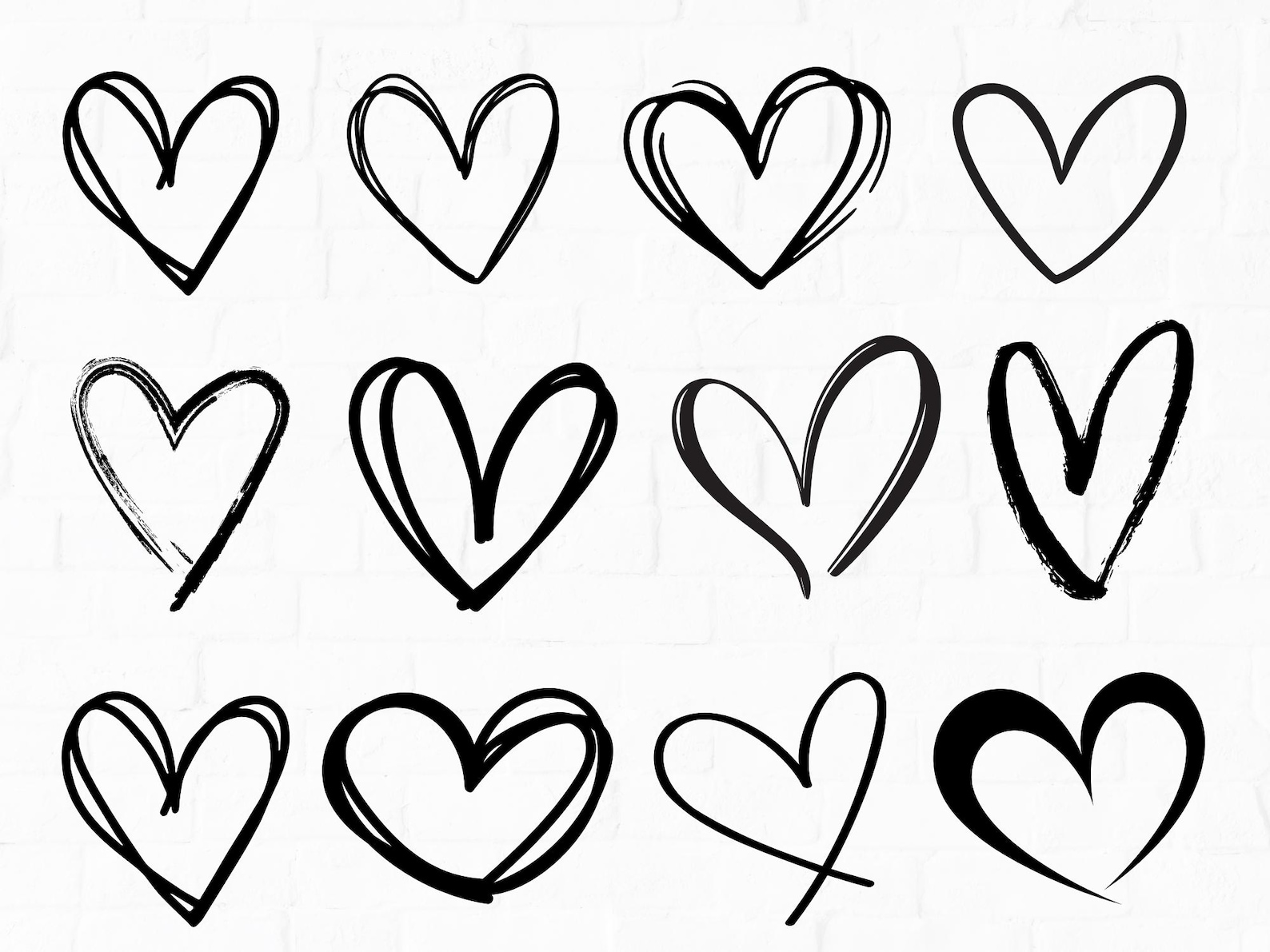 Heart SVG Bundle, Heart Clipart, Doodle Hearts, Valentines Svg, Hand ...
