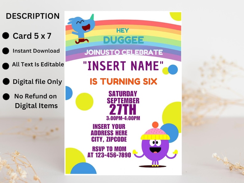 Hey Duggee Birthday Invitation, Printable Invitation, Party Invite ...