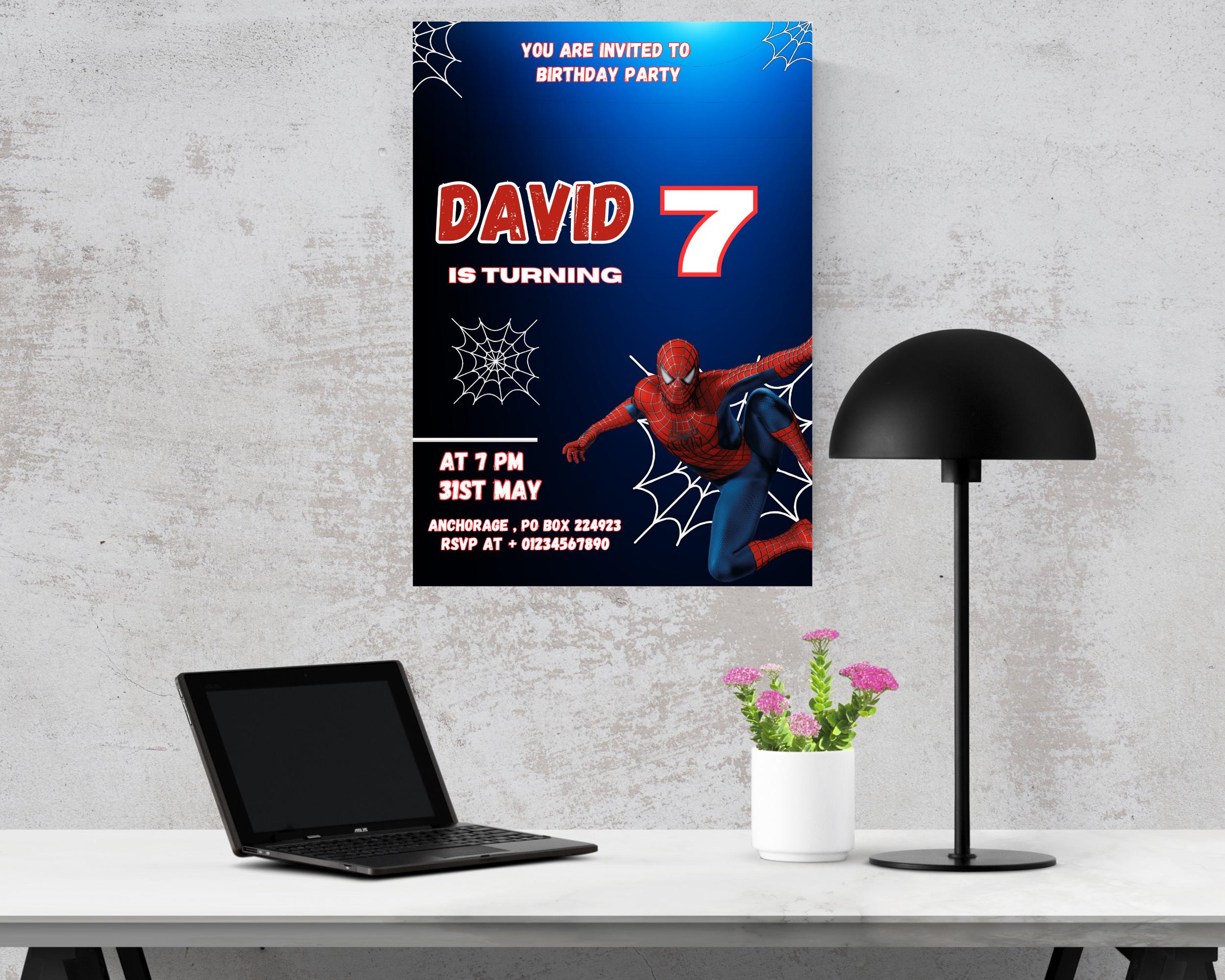 Editable Spider Man Birthday Party Invitation Template / Invitation ...