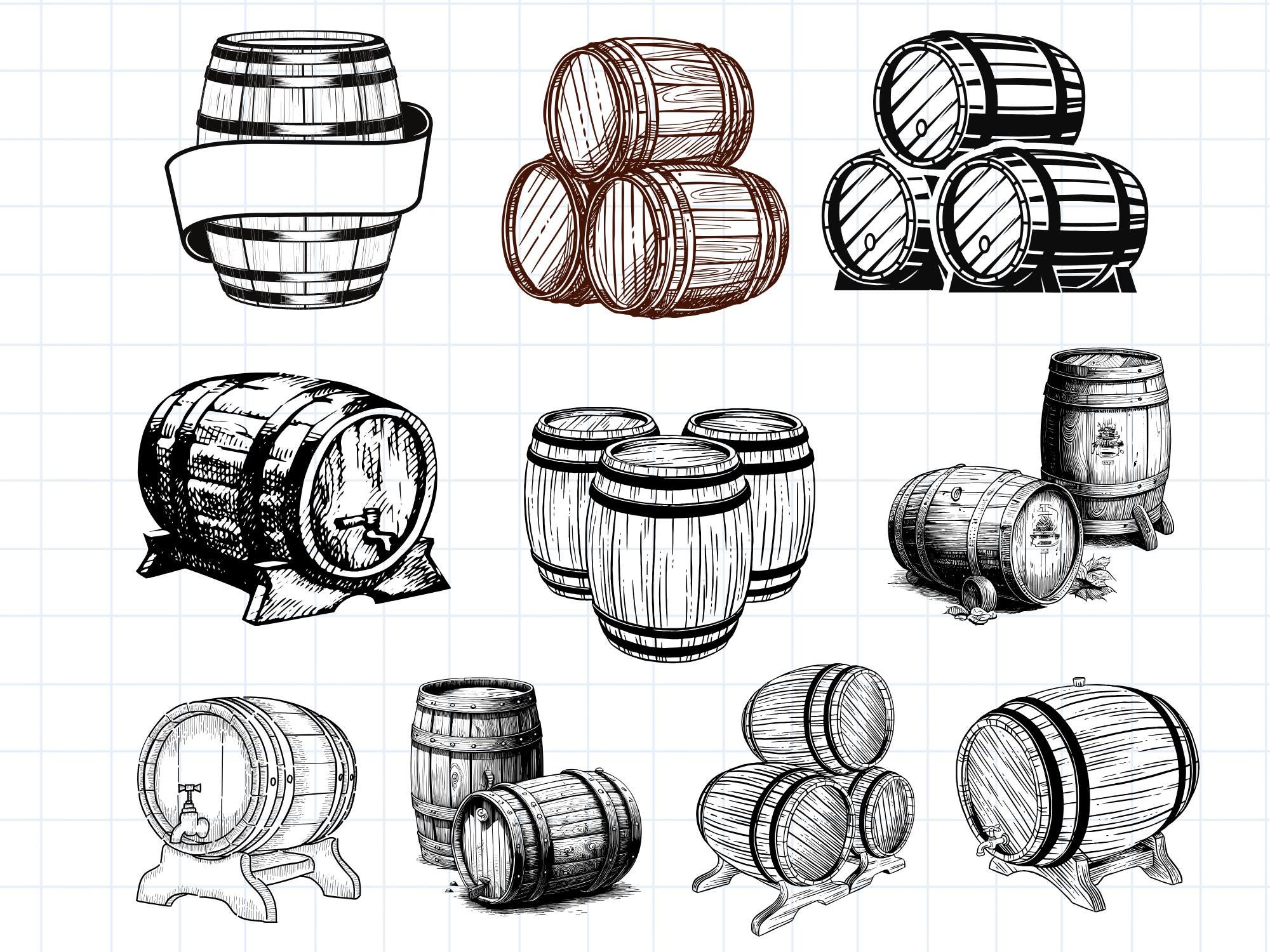 Barrel SVG Bundle, Barrel Vector, Barrel Cut Files, Wood Barrel Svg ...