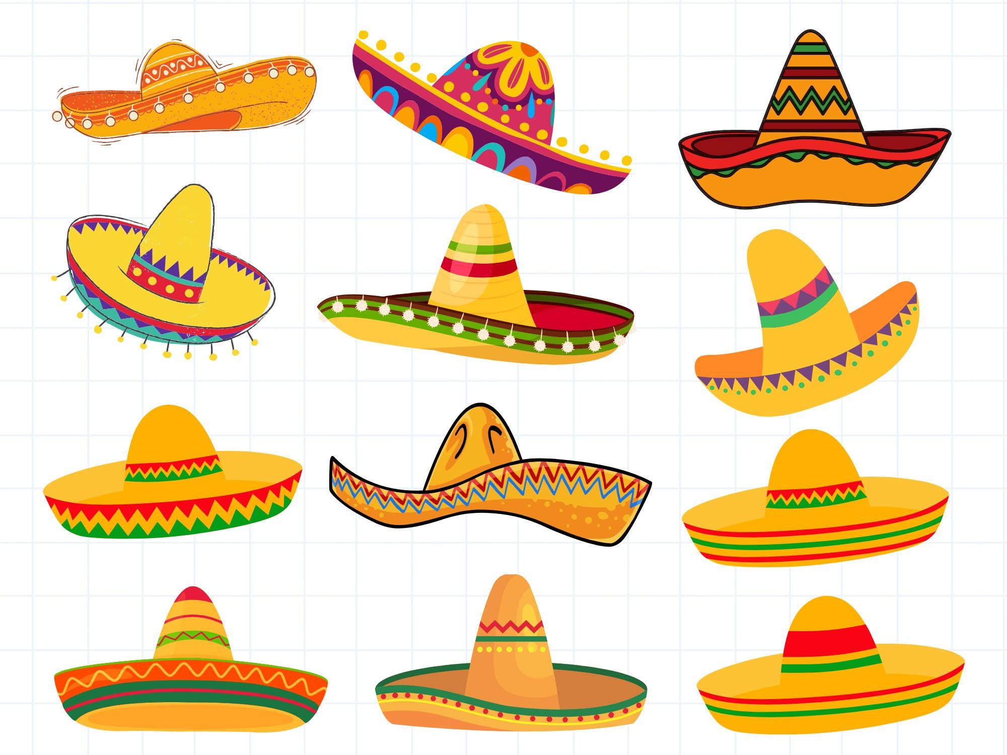Sombrero SVG Bundle, Sombrero Clipart, Sombrero Silhouette, Sombrero ...
