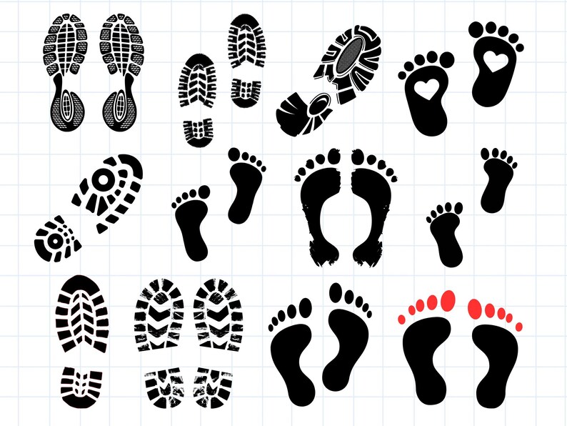 Footprint SVG, Foot Print Svg, Footprint Clipart, Shoe Print Svg, Shoe ...