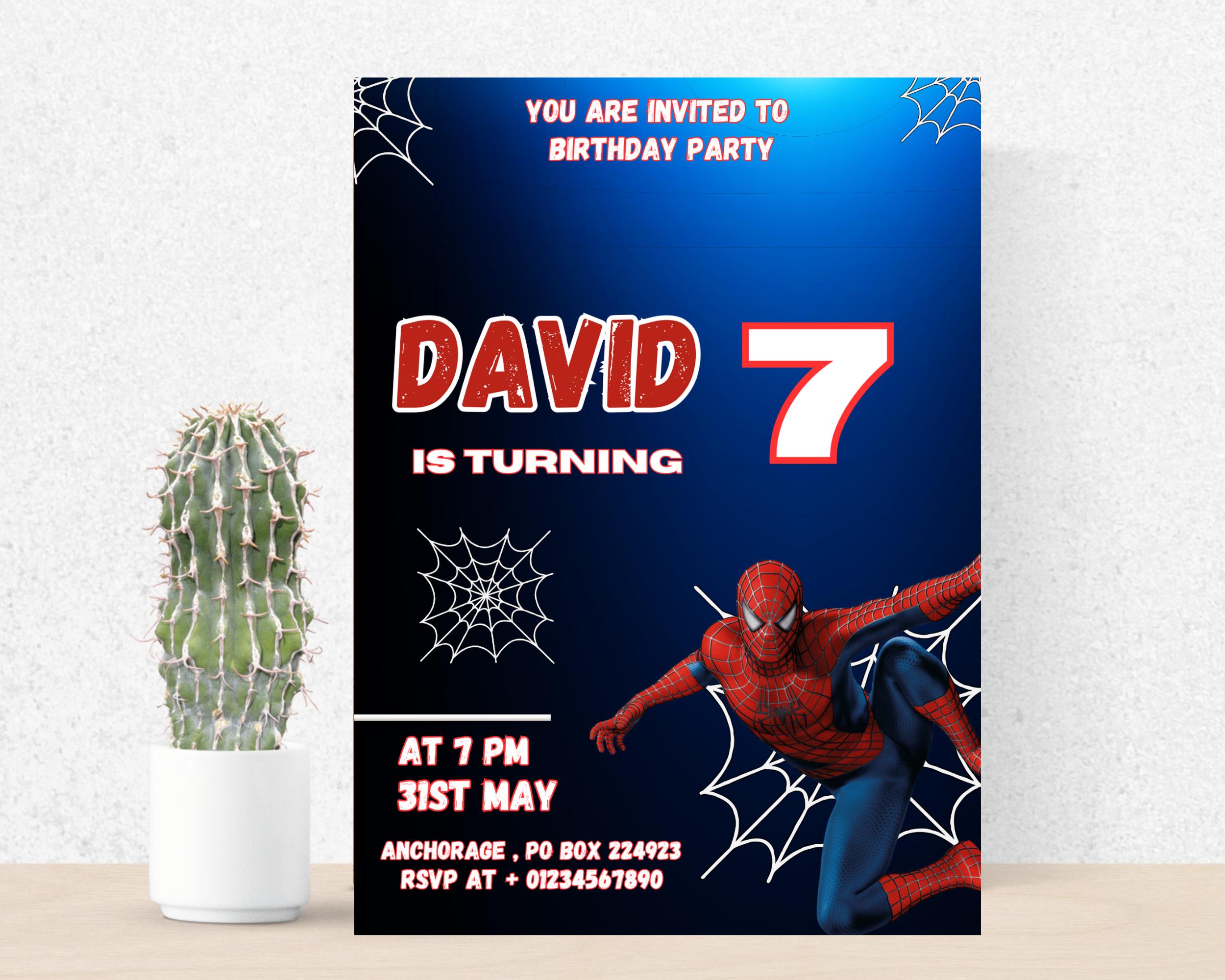 Editable Spider Man Birthday Party Invitation Template / Invitation ...