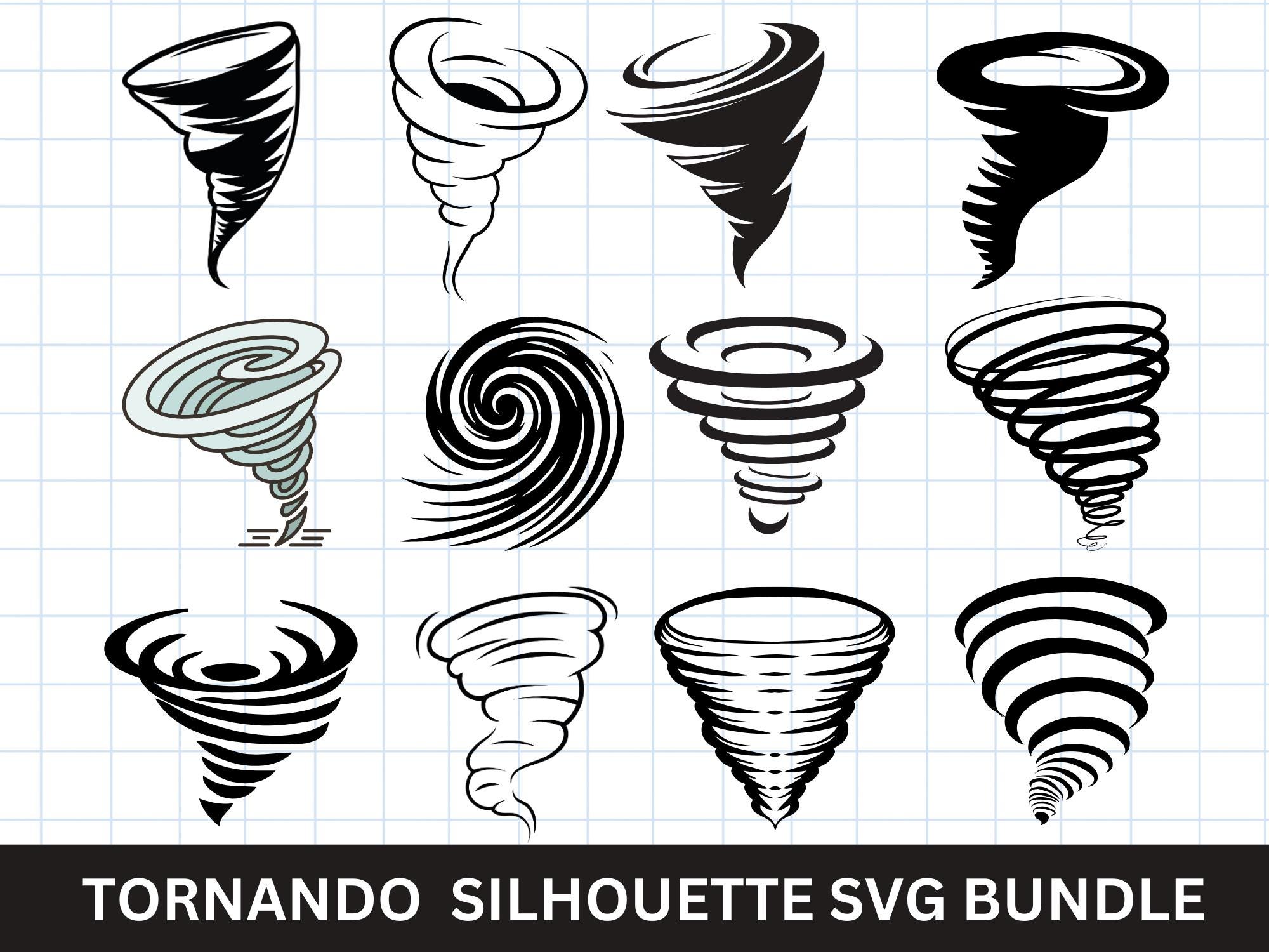 Tornado SVG Bundle, Tornado PNG, Tornado Silhouette, Tornado for ...