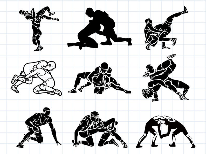 Wrestling SVG, Wrestler Svg, Wrestling Clipart SVG, Wrestling Cut Files ...