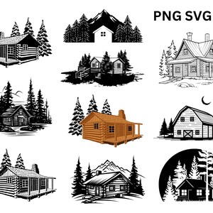 Rustic Wooden Cabin SVG Bundle, Instant Digital Download , Best and ...