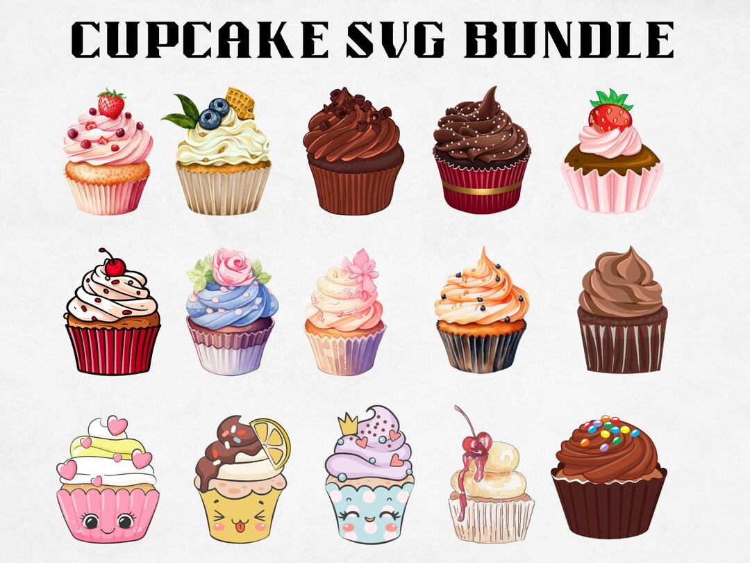 Cupcake SVG ,cupcake Svg Bundle ,cupcake Clipart ,birthday Sweet Bakery ...