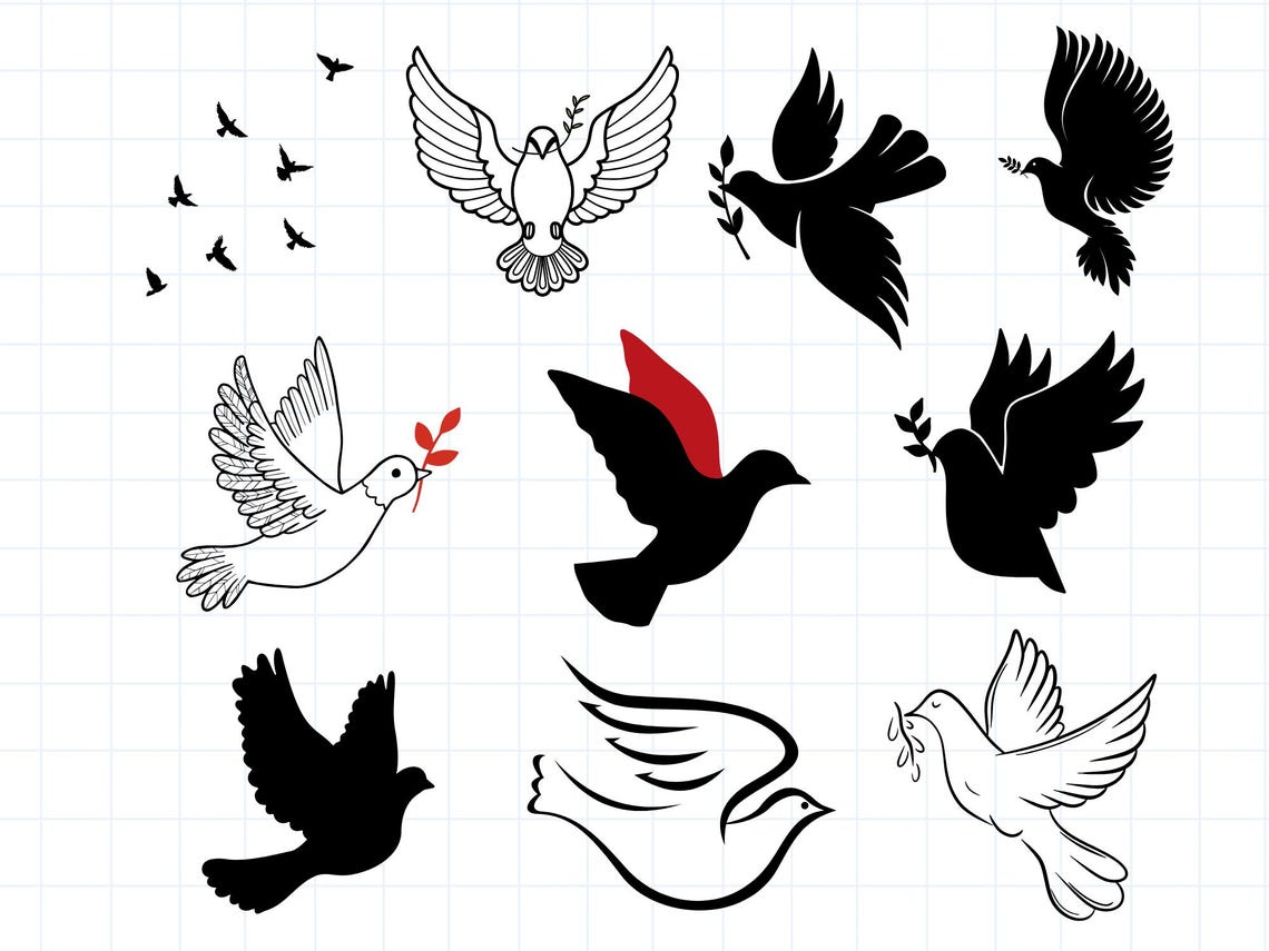 Doves Svg,dove SVG Bundle, Dove Clipart, Pigeon SVG Cut Files for ...