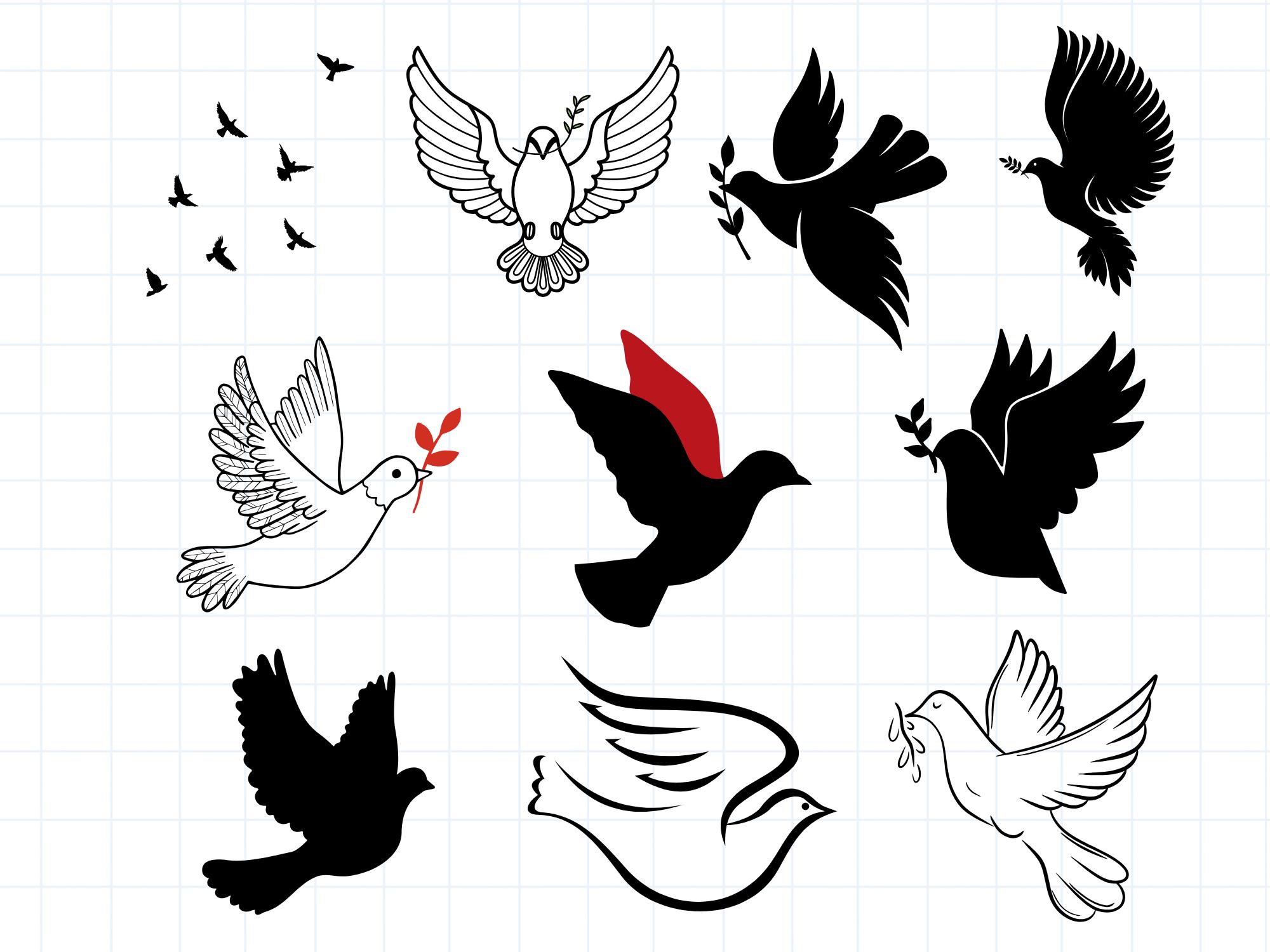 Doves Svg,dove SVG Bundle, Dove Clipart, Pigeon SVG Cut Files for ...