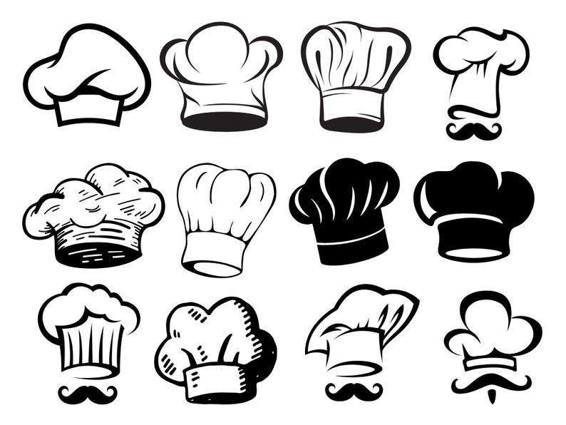 Chef Hat Svg Bundle, Chef Hat Clipart, Chef Hat Vector, Chef Hat ...