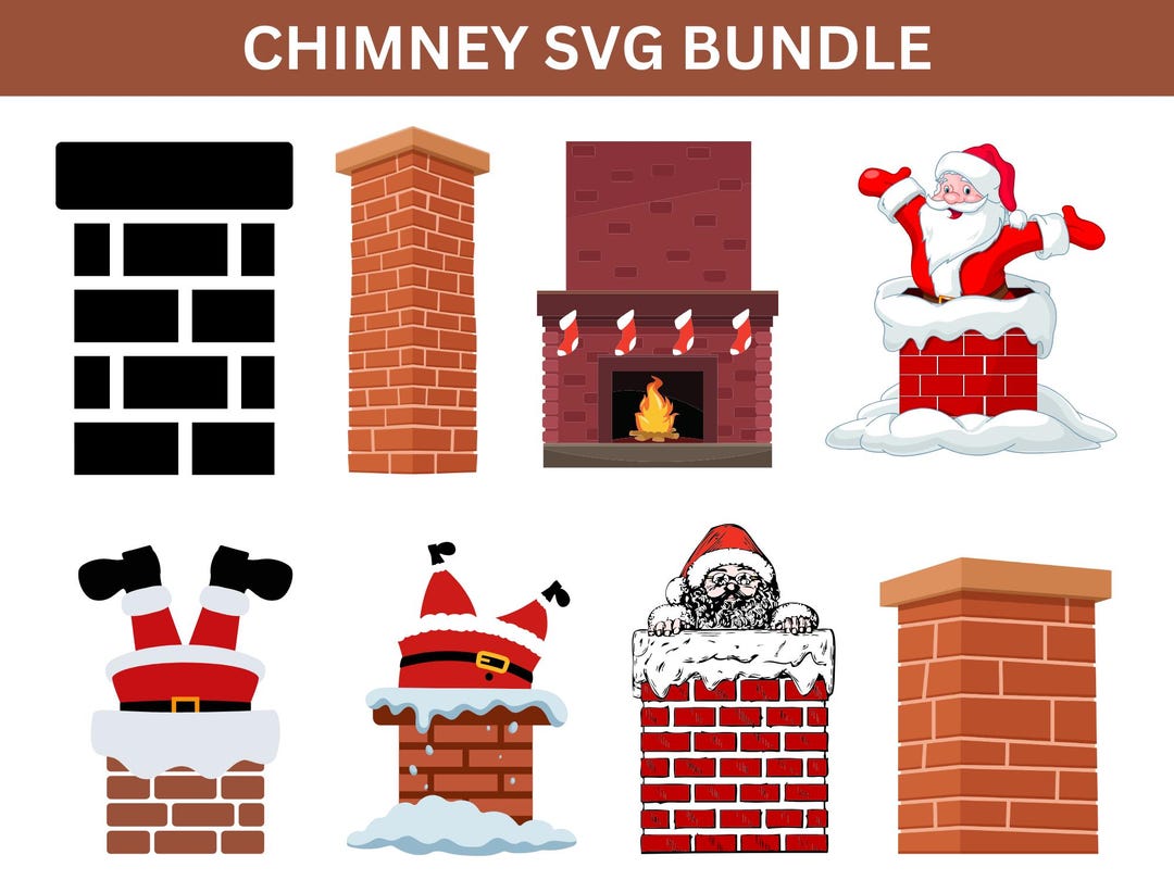 Santa Chimney SVG, Christmas Santa Claus Chimney SVG, Santa Feet in ...