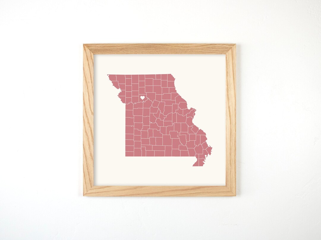 Missouri Personalized Map, State Wall Art, Framed Print, Multiple ...