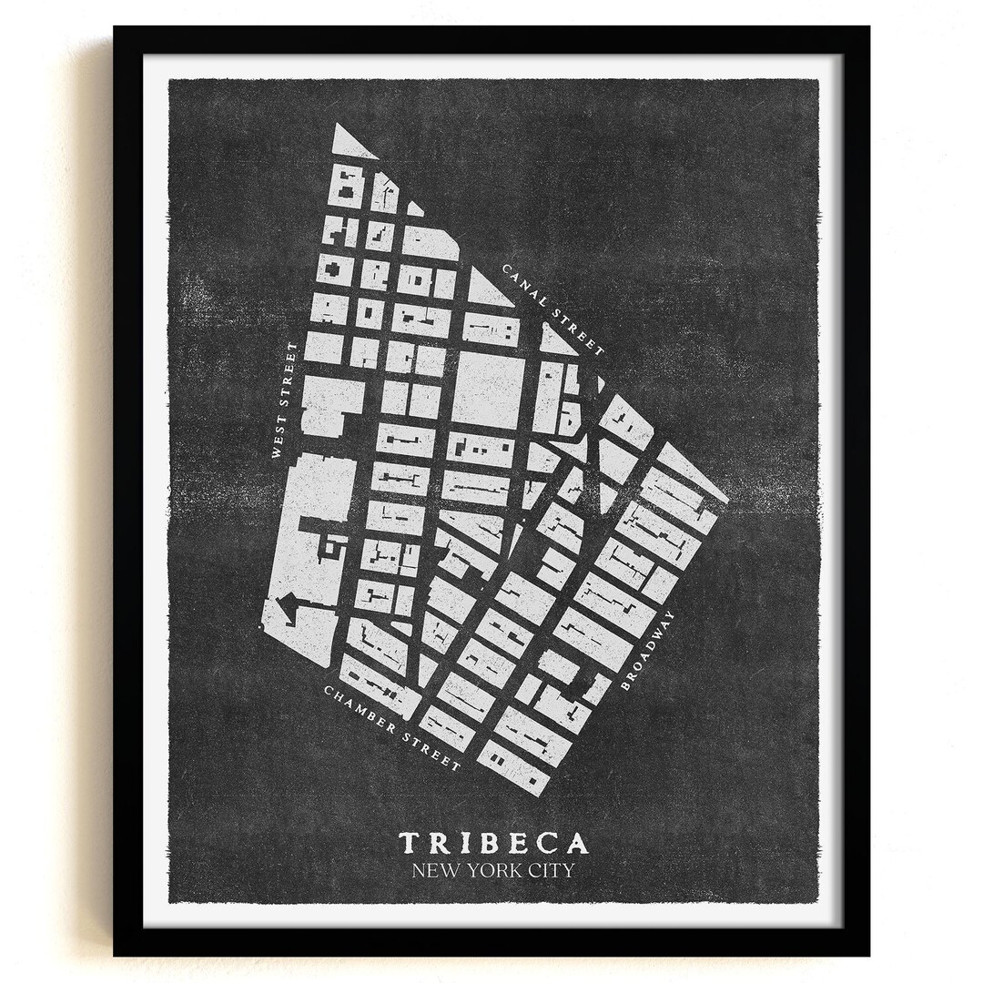 Tribeca Map Print – Framed NYC Neighborhood Wall Art in Multiple Colors ...