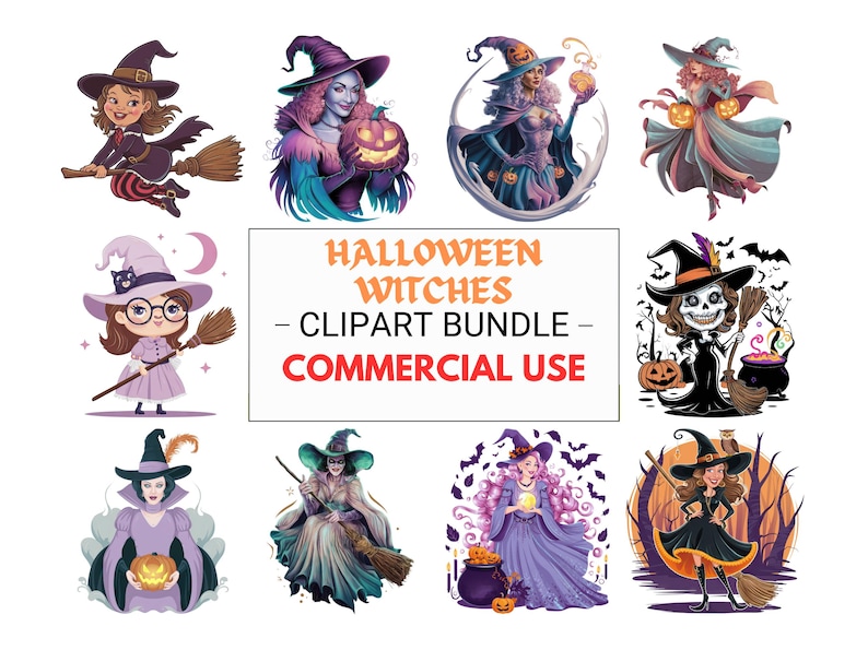 21 HALLOWEEN Witches Bundle PNG, Halloween Witches Png, Halloween Png ...