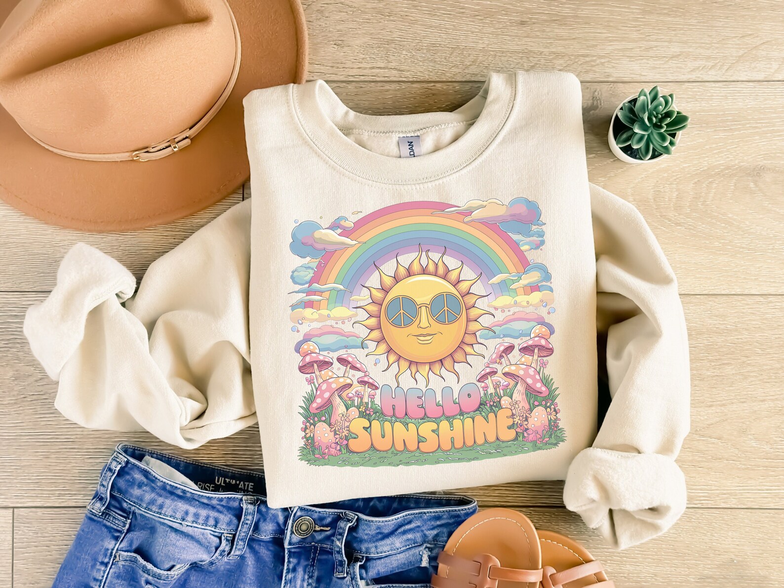 Hello Sunshine PNG, Hippie Design Png, Summer Design Png, Boho Png ...