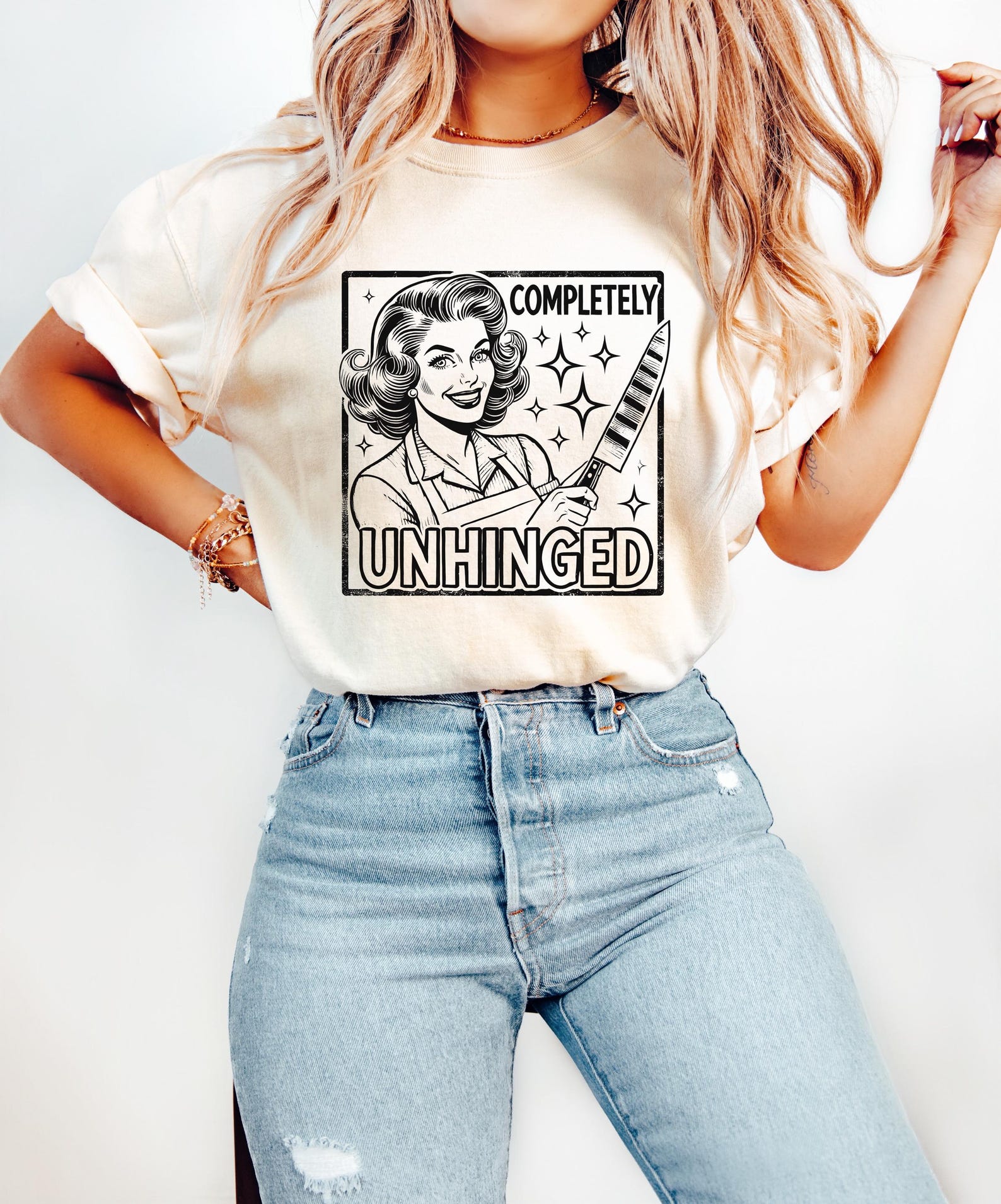 Completely Unhinged PNG, Retro Unhinged Girl PNG, Trendy Vintage Retro ...