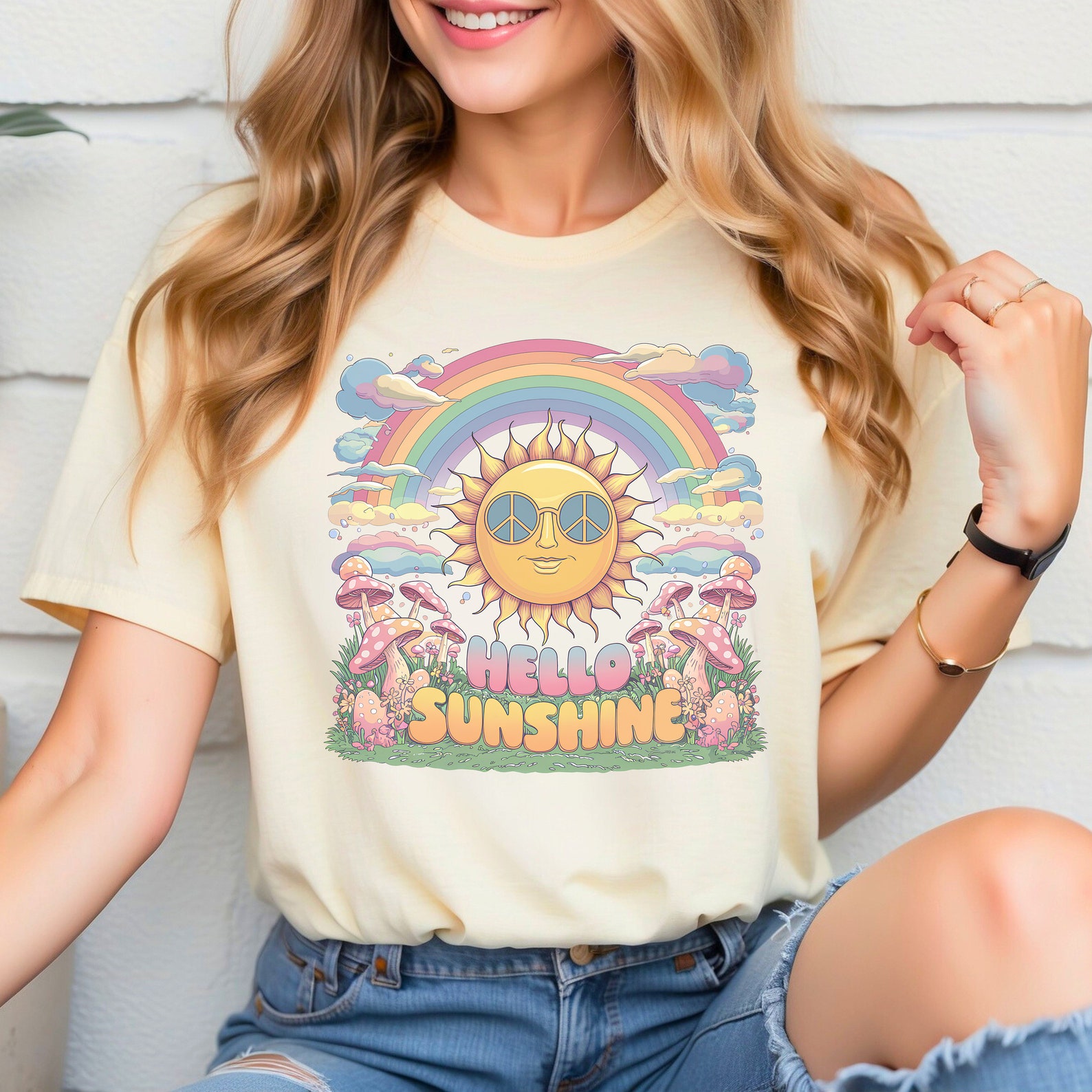 Hello Sunshine PNG, Hippie Design Png, Summer Design Png, Boho Png ...