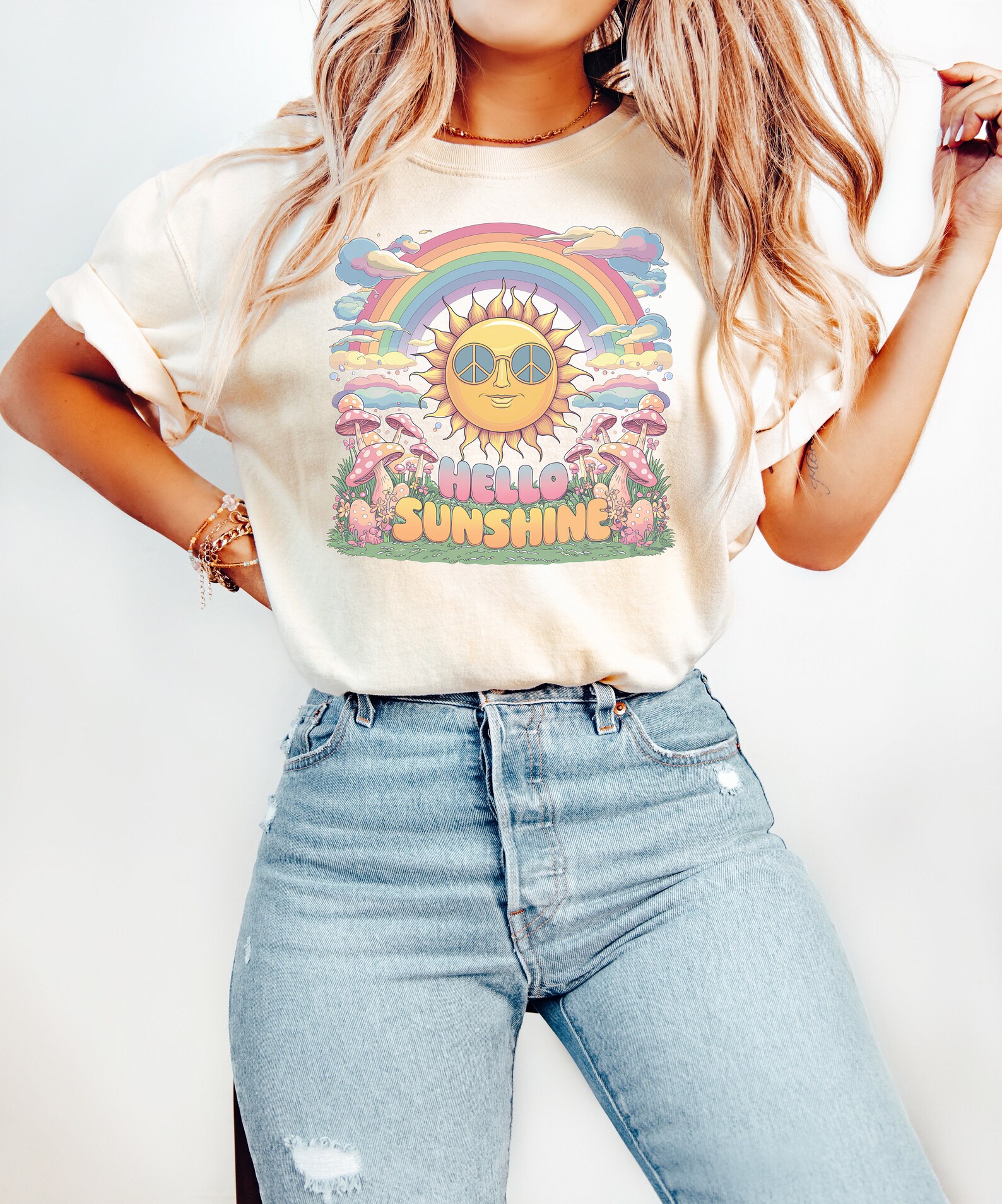 Hello Sunshine PNG, Hippie Design Png, Summer Design Png, Boho Png ...