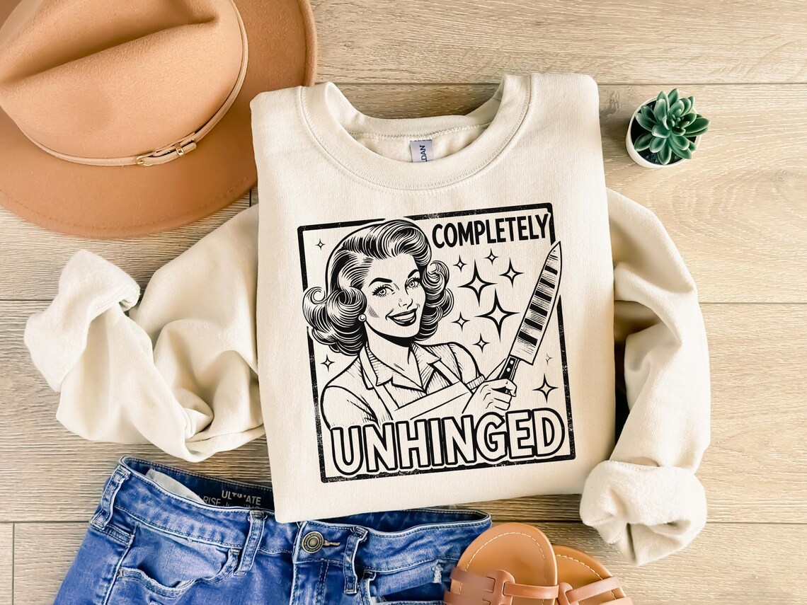 Completely Unhinged PNG, Retro Unhinged Girl PNG, Trendy Vintage Retro ...