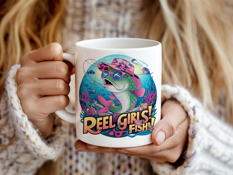 Reel Girls Fish Png, Sublimation Design, Women Fishing Png, Lady ...