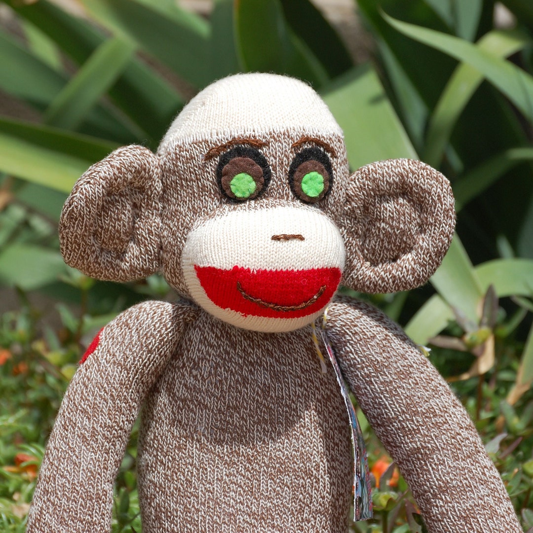 Handsome Red Heel Sock Monkey Man With Green Eyes and Red - Etsy