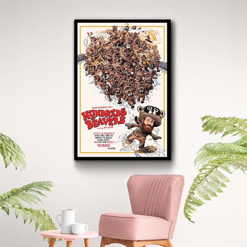 Hundreds of Beavers (2022),movie Poster,high Quality Canvas Print, Wall ...